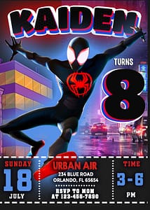 Spiderman Miles Morales Birthday Invitation | Incredible Invite