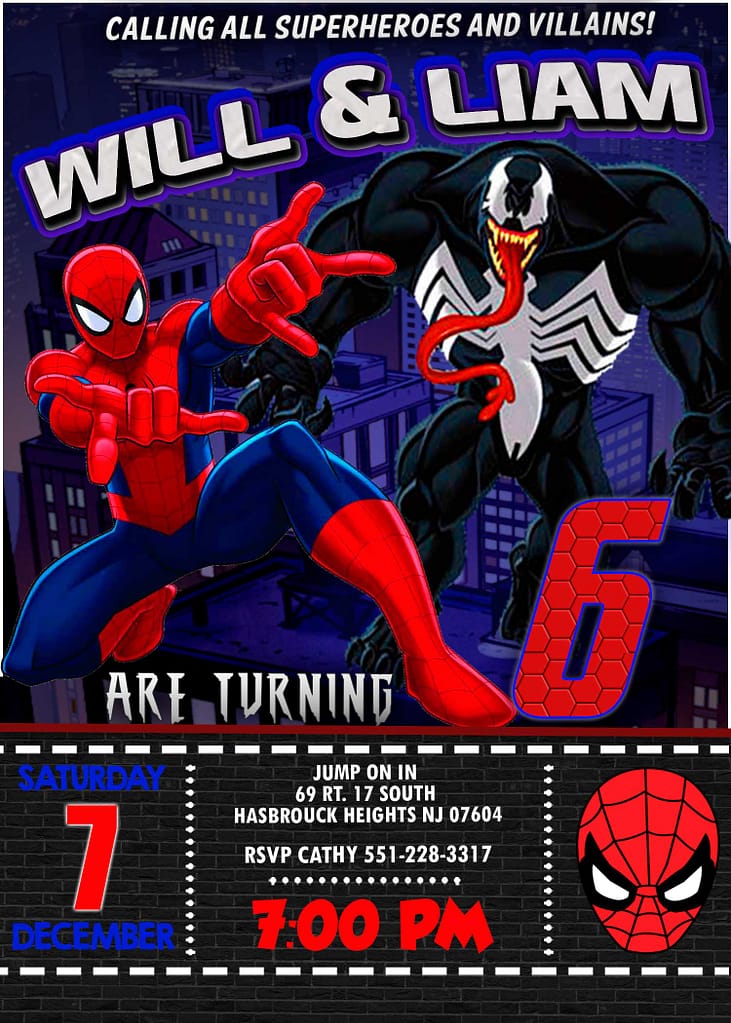 Spiderman Miles Morales Birthday Invitation | Incredible Invite