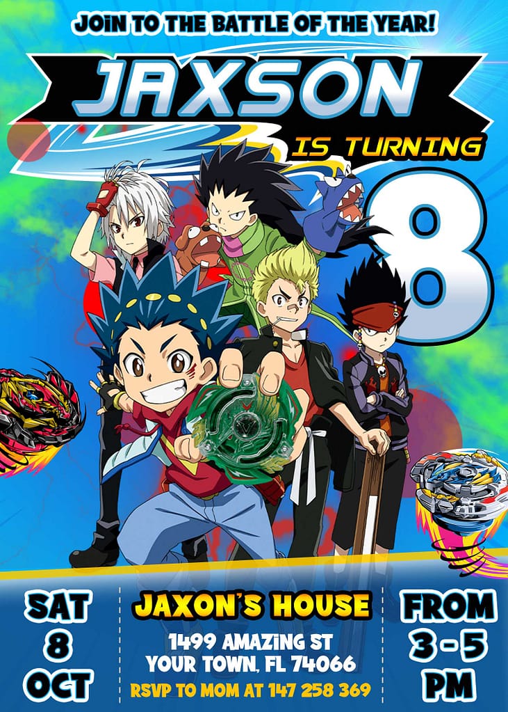 Beyblade Birthday Invitation | Awesome Invite